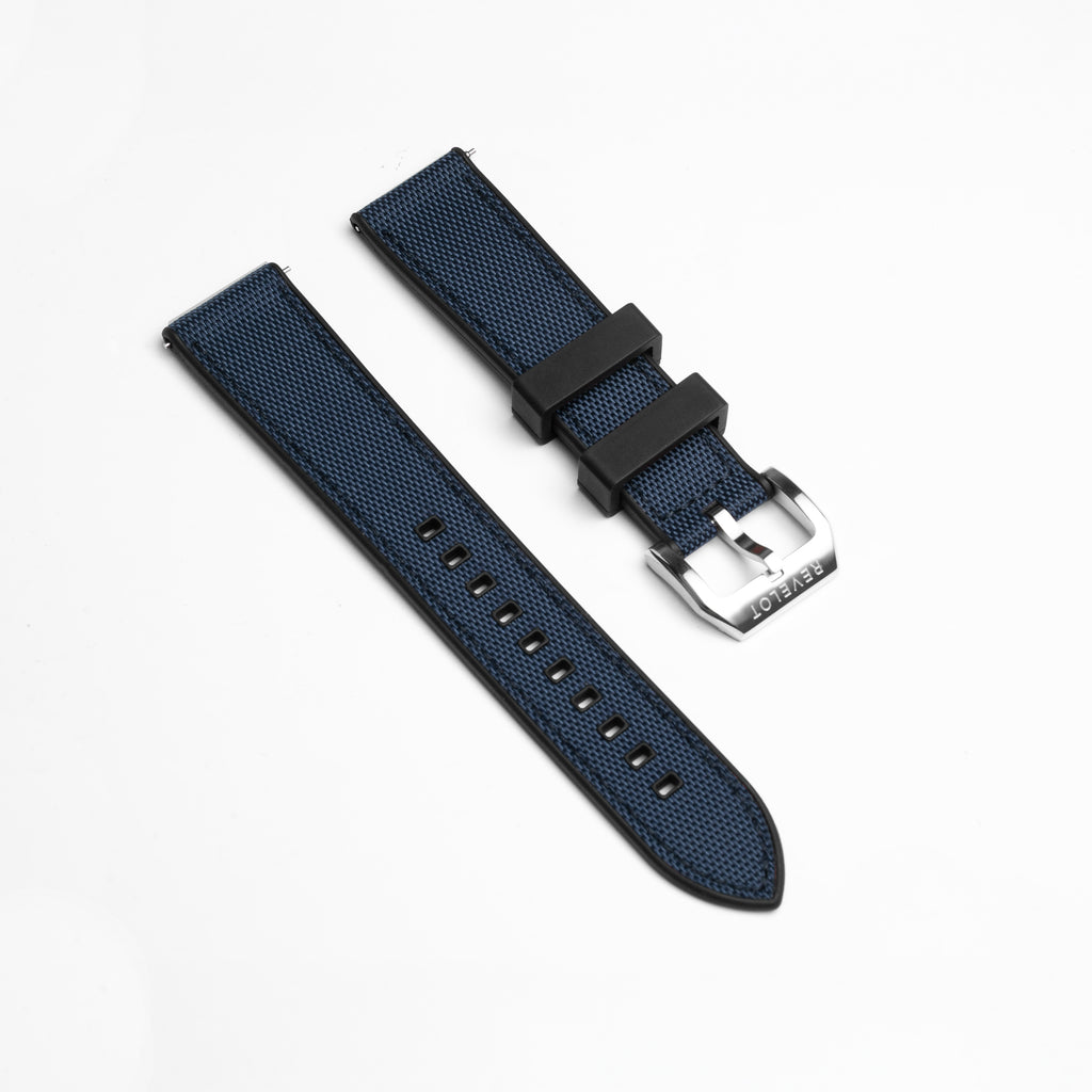 22mm FKM Blue Fabric Strap | Revelot Watches – REVELOT