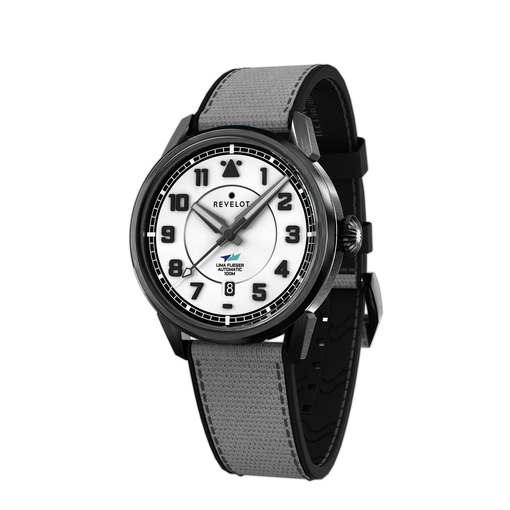 Revelot Men's Collection | LIMA Flieger White Luminova Grade 5 Titanium ...